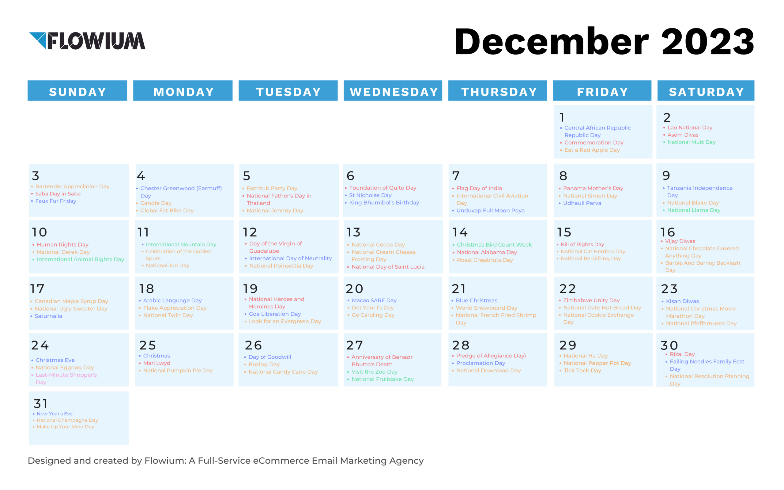 December Ideas for your Email Marketing Calendar | Flowium