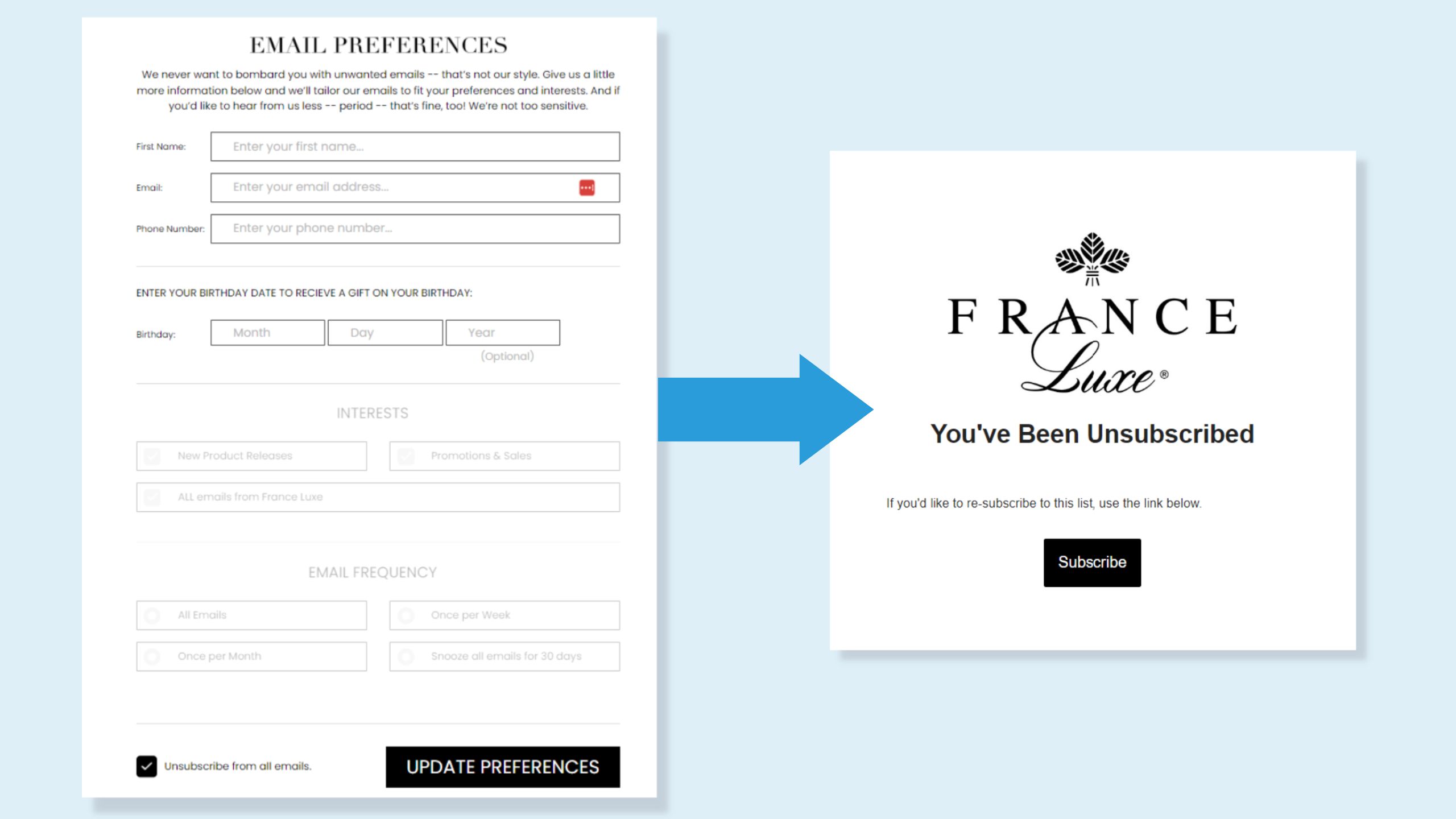 How To Convert Email Unsubscribe To Customer And Unsubscribe Page ...