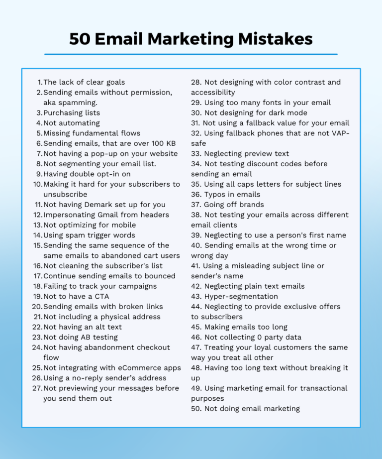 50 Email Marketing Mistakes You Must Avoid | Flowium