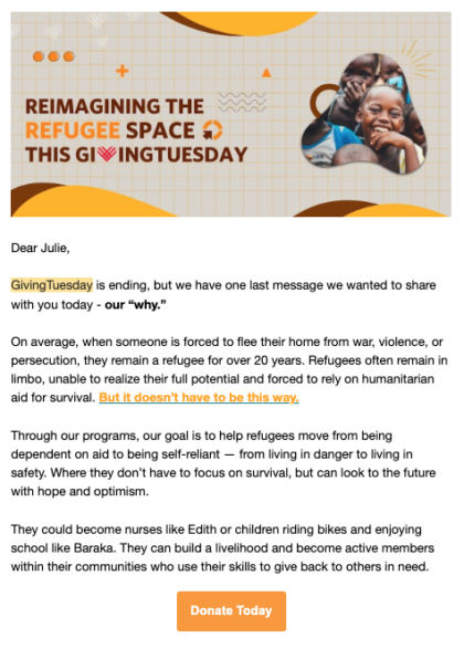 Giving Tuesday Email Examples and Strategies for the 2024 Campaign ...